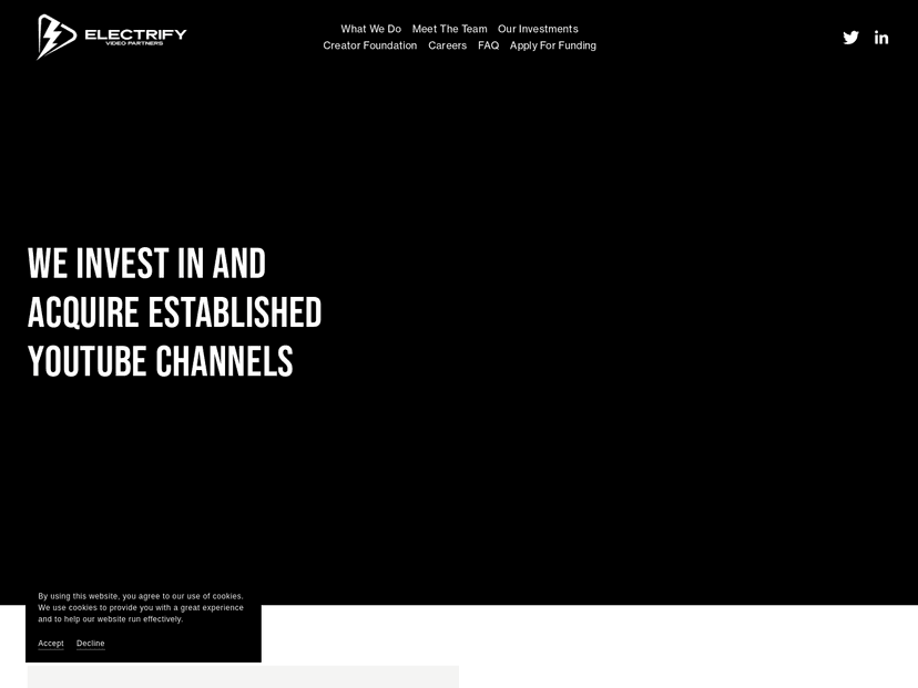 Electrify Video Partners closed US$85,000,000 in a fantastic growth funding round.