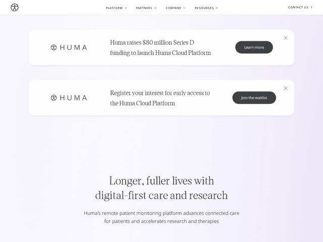 Huma secured £61,700,000 in a thrilling growth funding round.